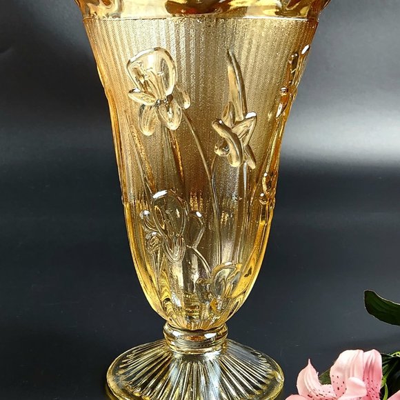 Accents | Vintage Jeannette Iridescent Iris Herringbone Pattern ...